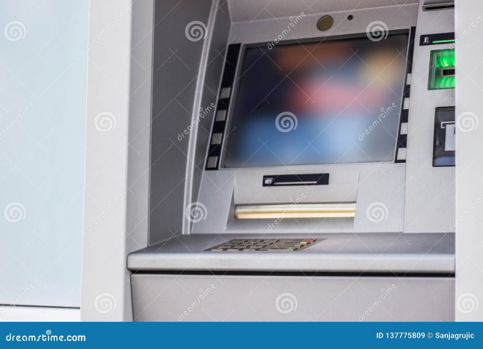 ATM Machine. Identification Number and Screen on ATM Stock Image ...