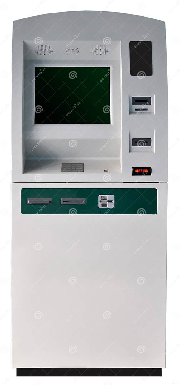 ATM machine isolated stock image. Image of machine, currency - 18445423