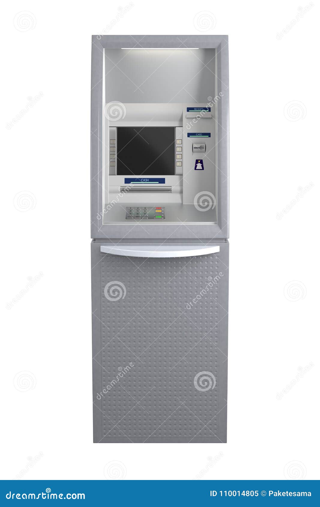 Atm Machine Isolated On White Stock Illustration - Illustration of grey ...