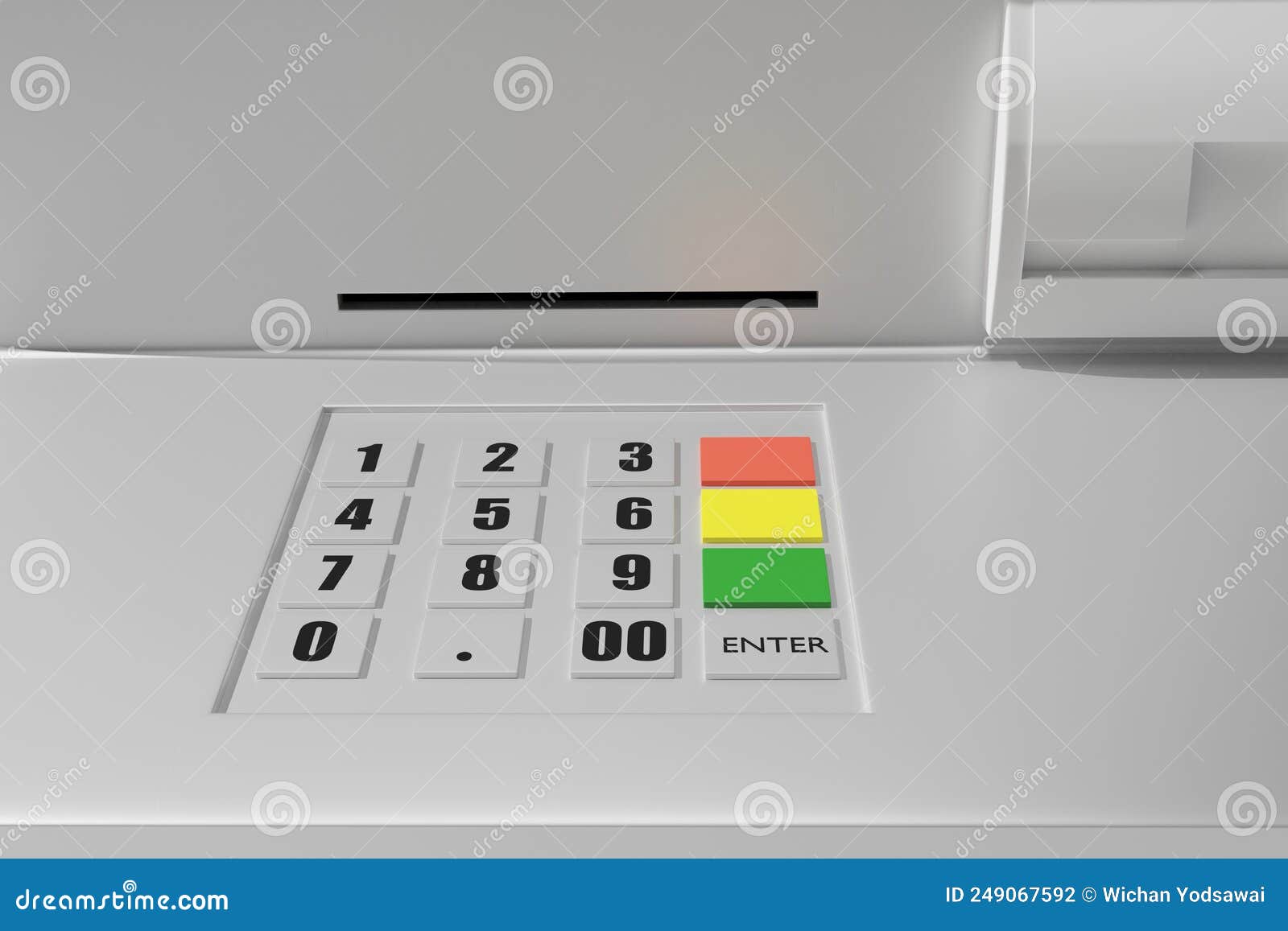 ATM Machine Keypad 3d Rendering for the Automatic Machine To Bank ...