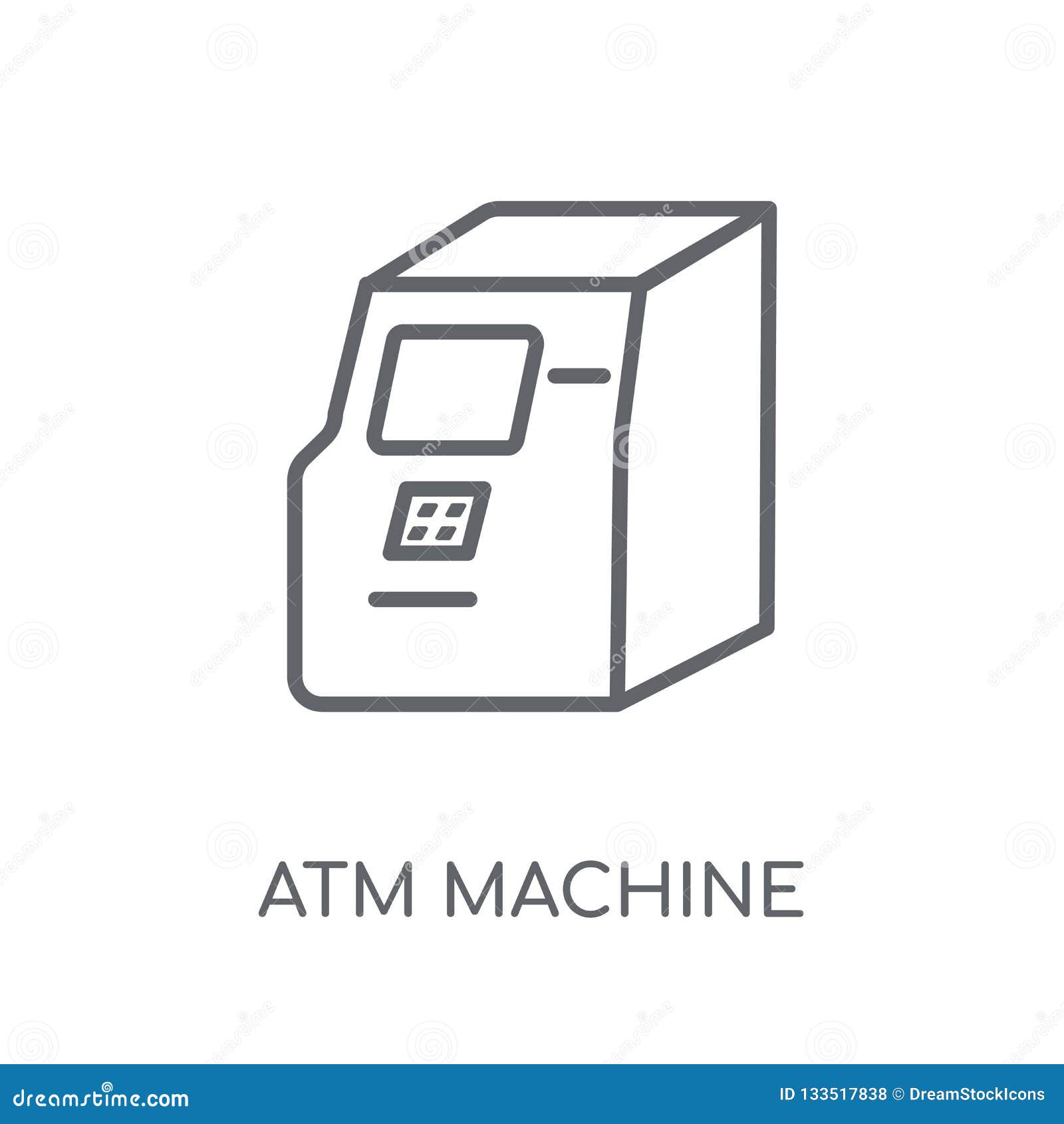Atm Machine Linear Icon. Modern Outline Atm Machine Logo Concept Stock ...