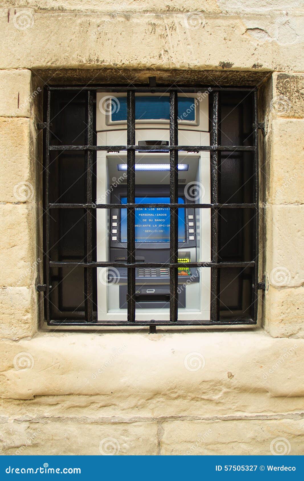 ATM Machine Locked Behind Prison Bars Stock Image - Image of money ...