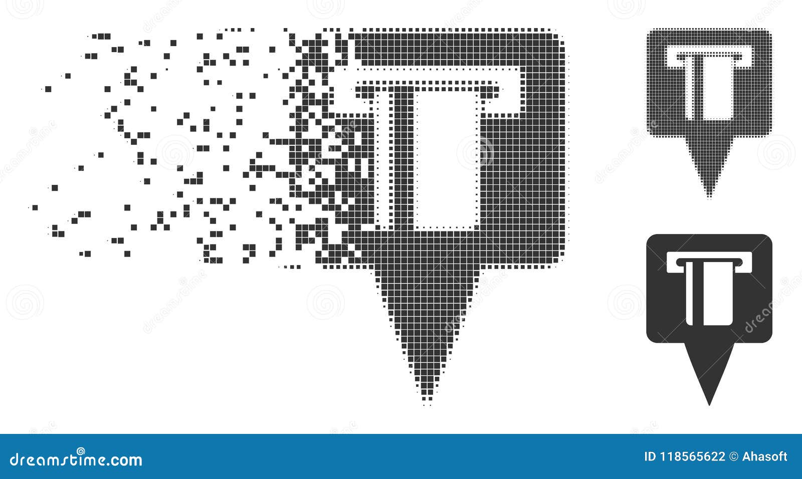 ATM Machine Map Pointer Damaged Pixel Halftone Icon Stock Vector ... ATM Machine Map Pointer Damaged Pixel Halftone Icon Stock Vector ...