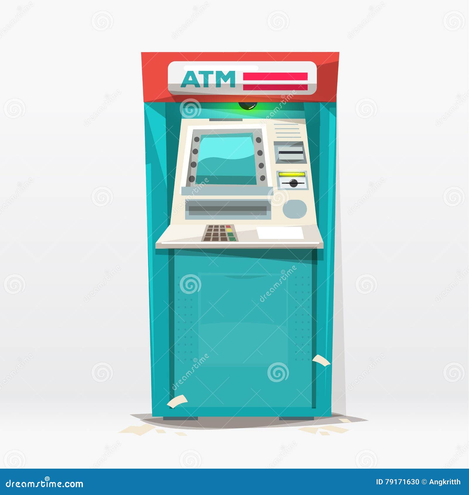 ATM machine - stock illustration. Illustration of paying - 79171630