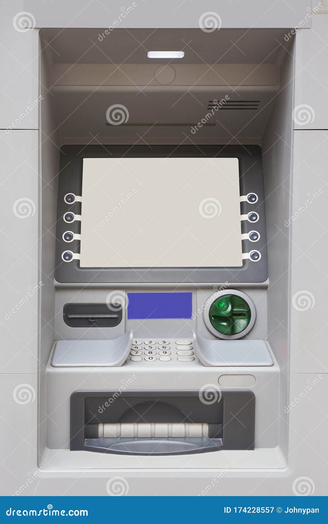 ATM machine for money stock image. Image of hand, security - 174228557