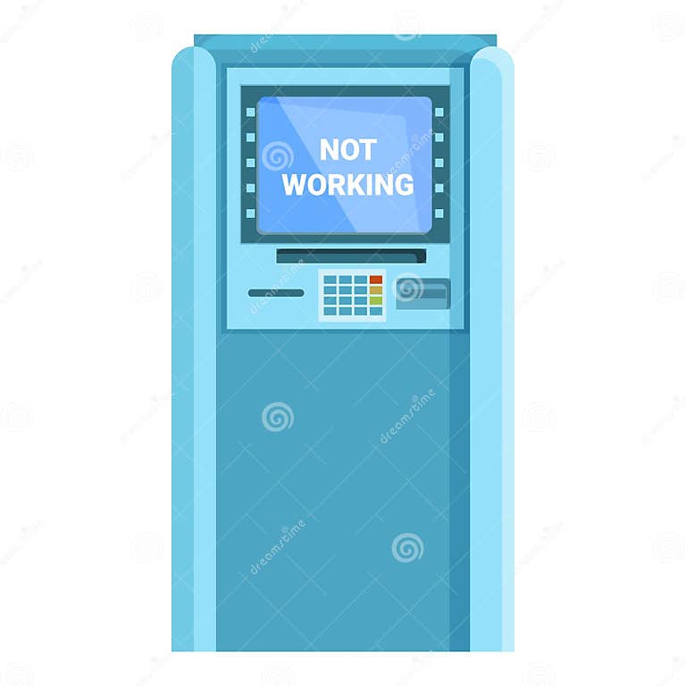 Atm Machine Not Working Showing Error Message on Screen Stock Vector ...