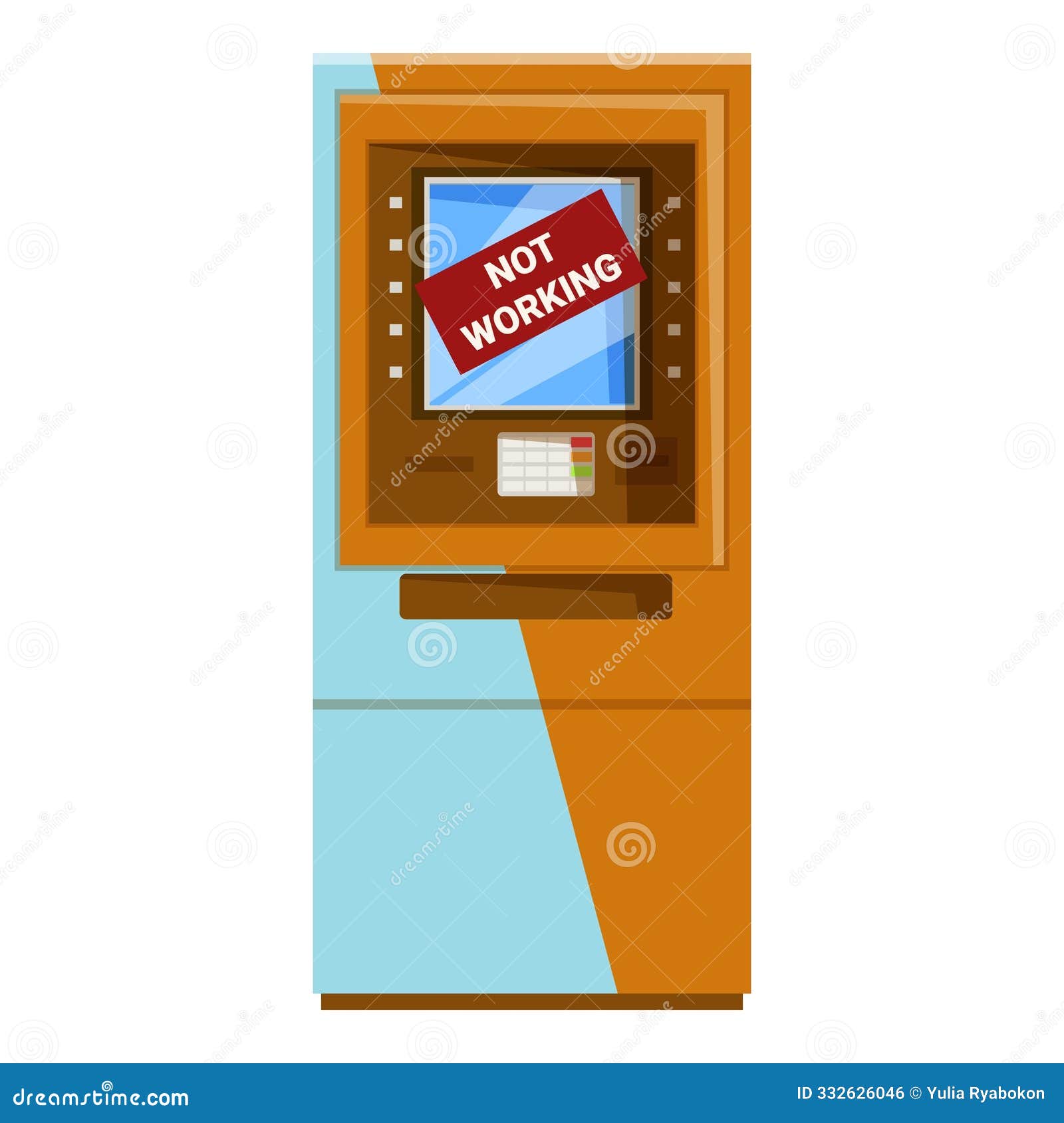 Atm Machine Not Working Showing Error Message on Screen Stock Vector ...