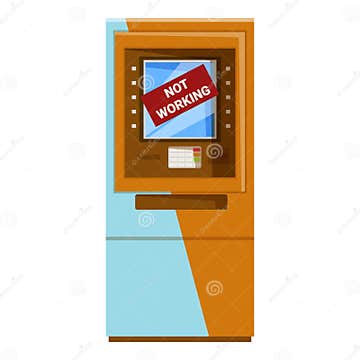 Atm Machine Not Working Showing Error Message on Screen Stock Vector ...