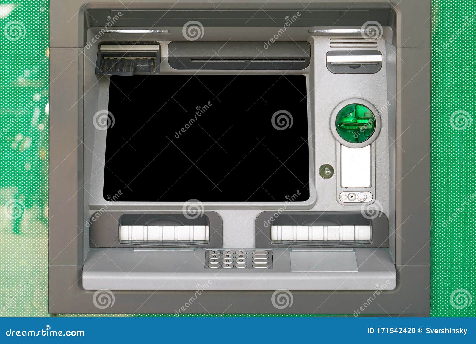 ATM Machine. Street ATM with Current Work Stock Photo - Image of ...