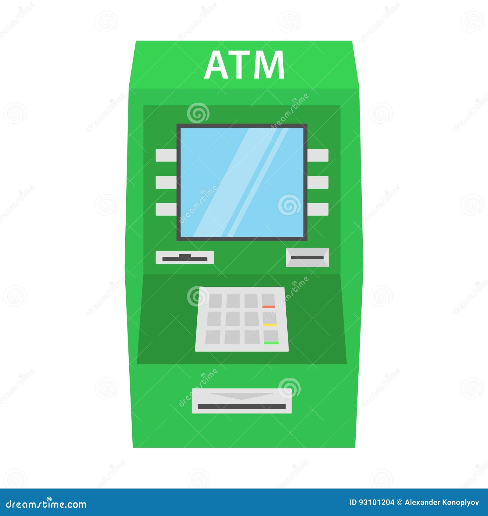 ATM Machine Vector Illustration Stock Vector - Illustration of kiosk ...
