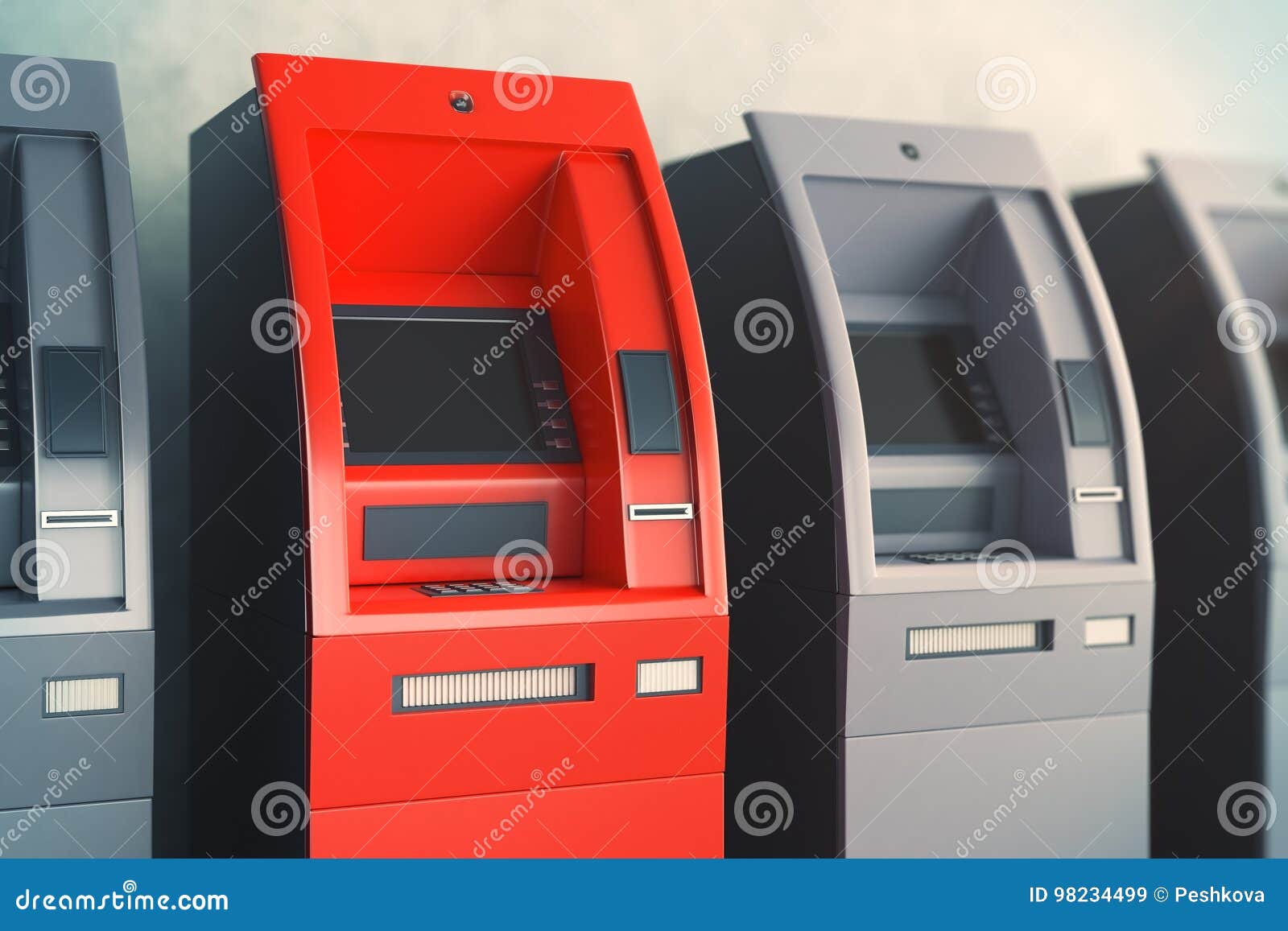 ATM machines side stock illustration. Illustration of computer - 98234499