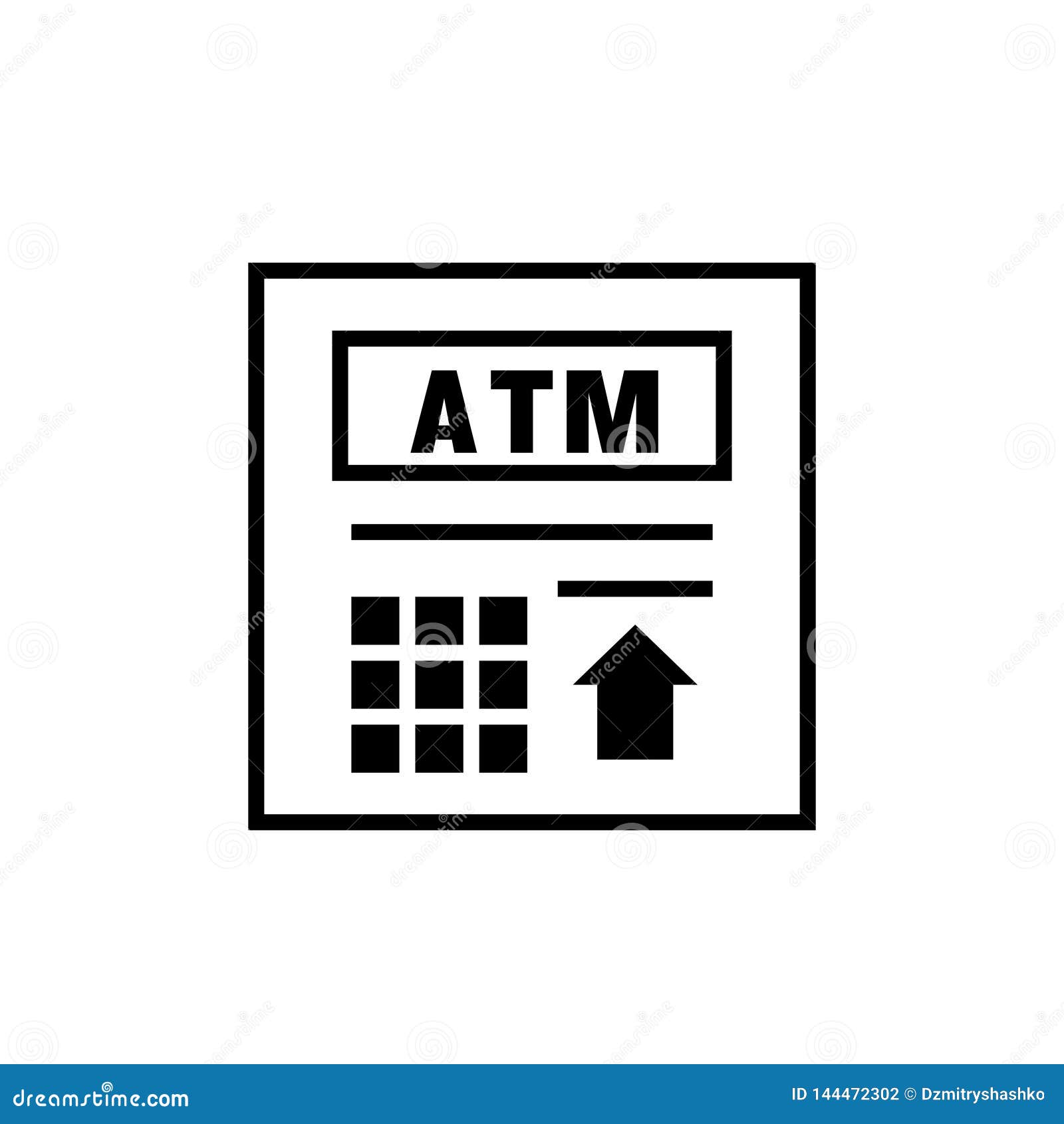 ATM outline icon stock vector. Illustration of finance - 144472302
