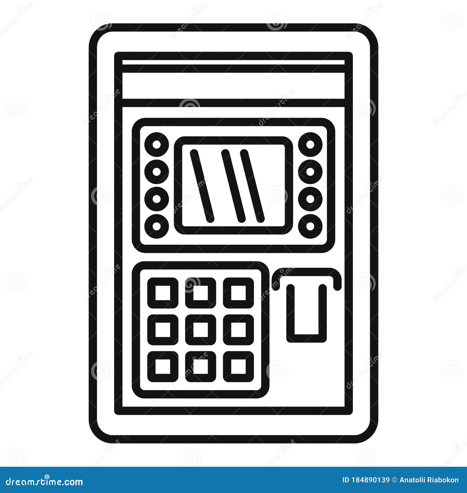 Atm Pin Code Icon, Outline Style Stock Vector - Illustration of entry ...