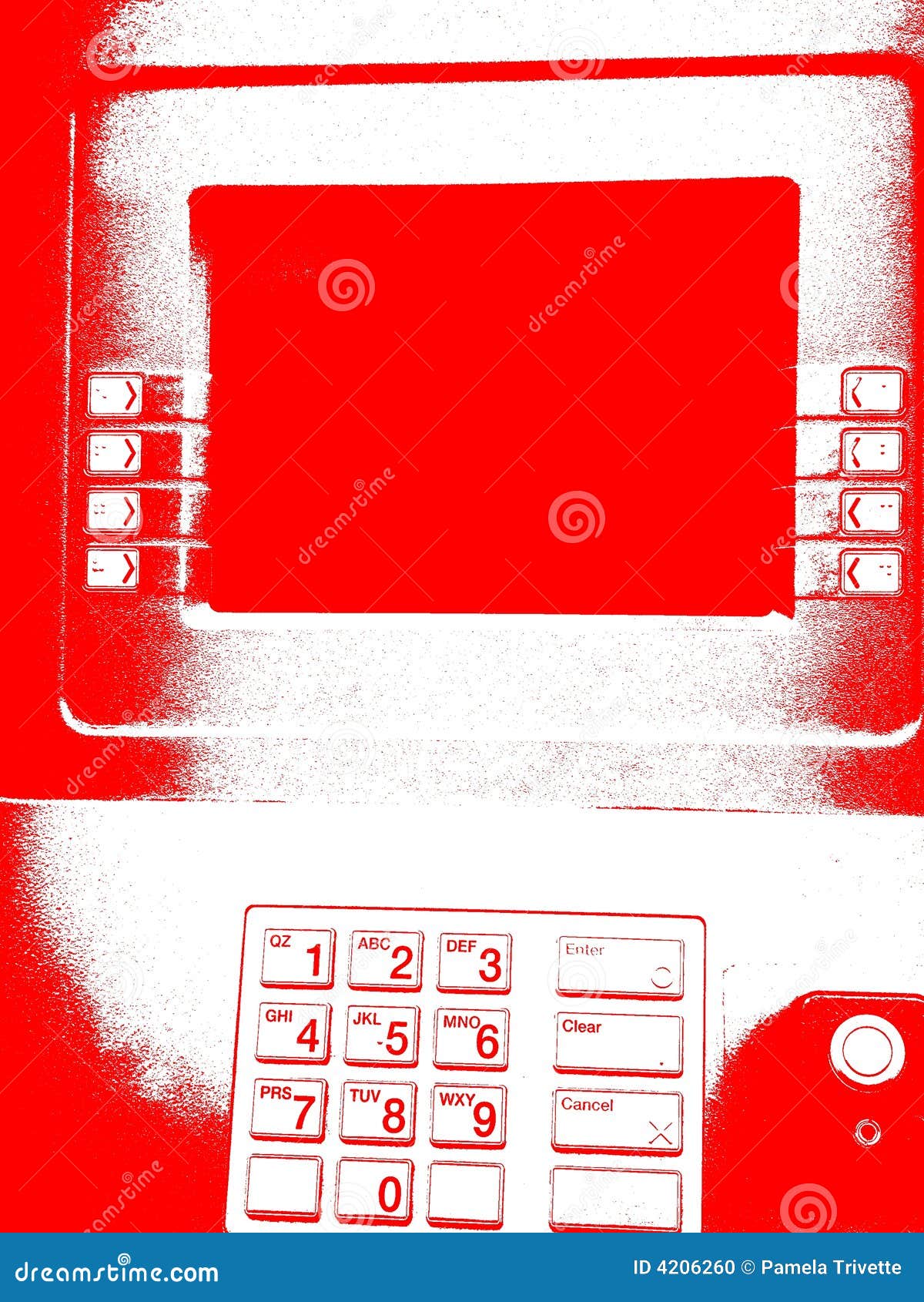 ATM - in the RED stock photo. Image of deposit, buttons - 4206260