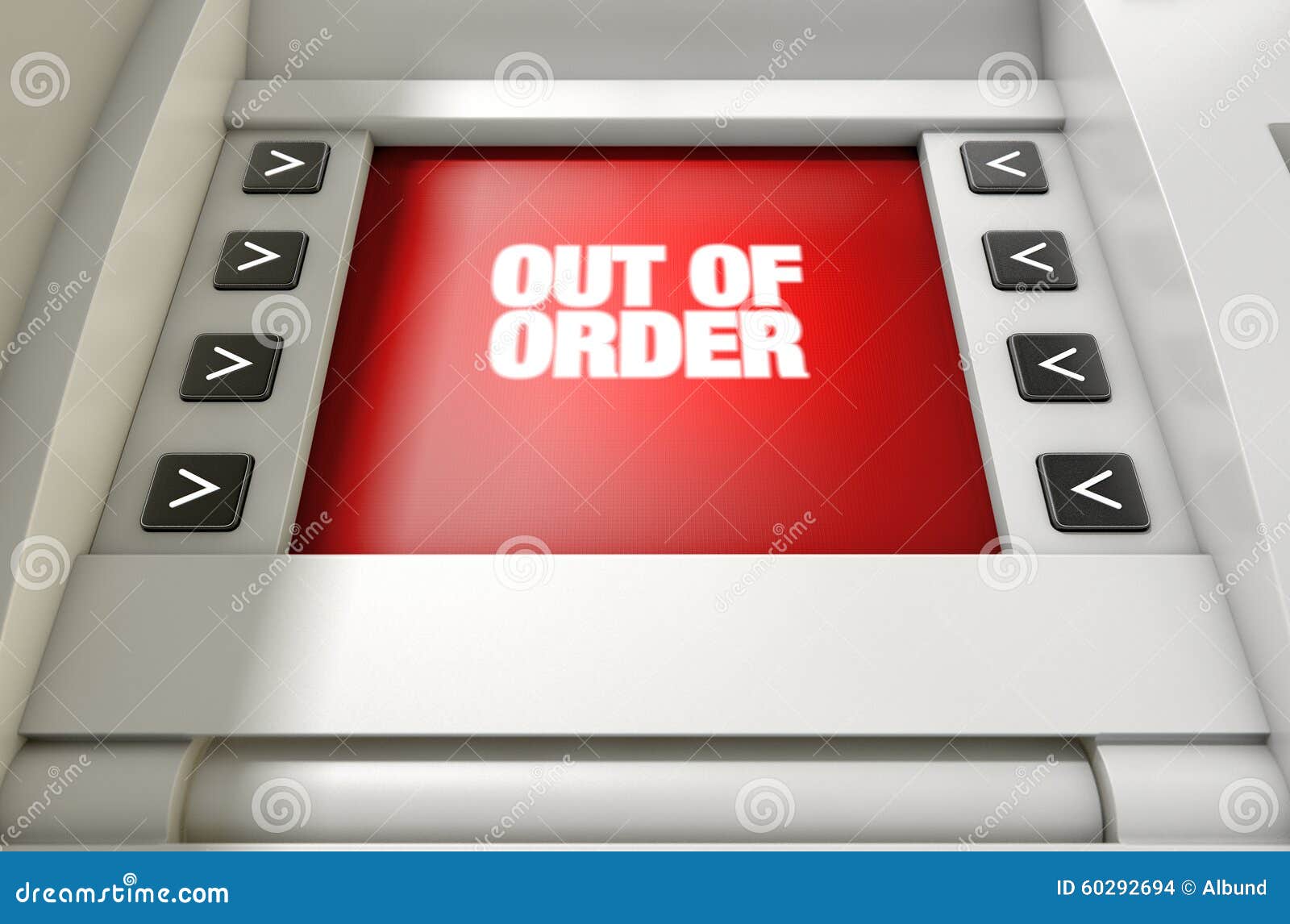 ATM Screen Out of Order stock illustration. Illustration of broken ...