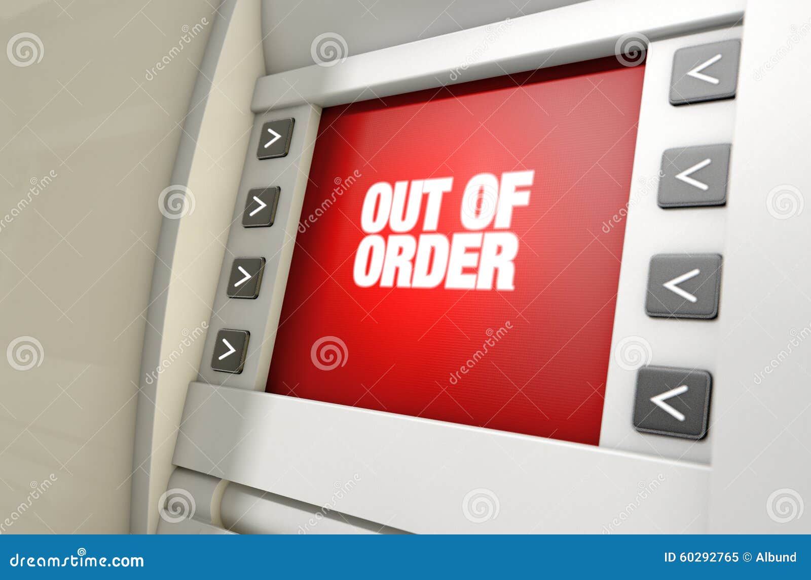 ATM Screen Out of Order stock illustration. Illustration of automated ...