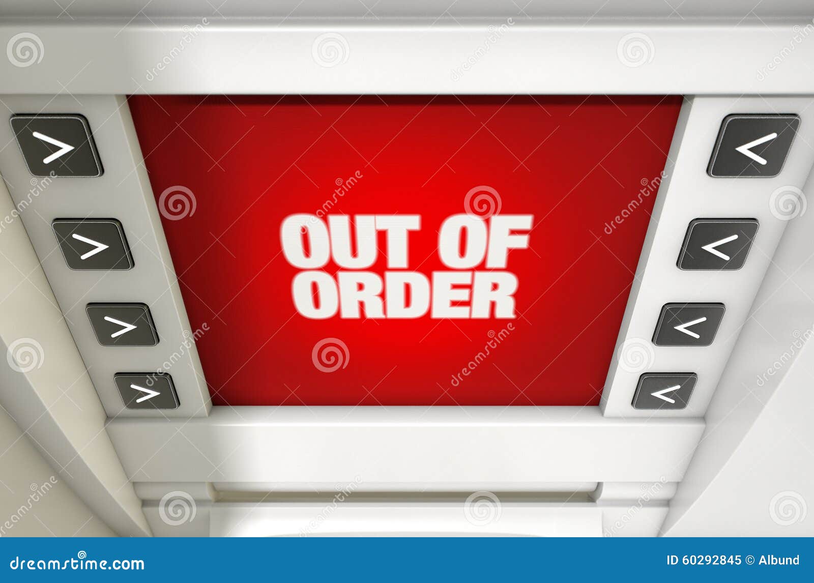 ATM Screen Out of Order stock illustration. Illustration of password ...