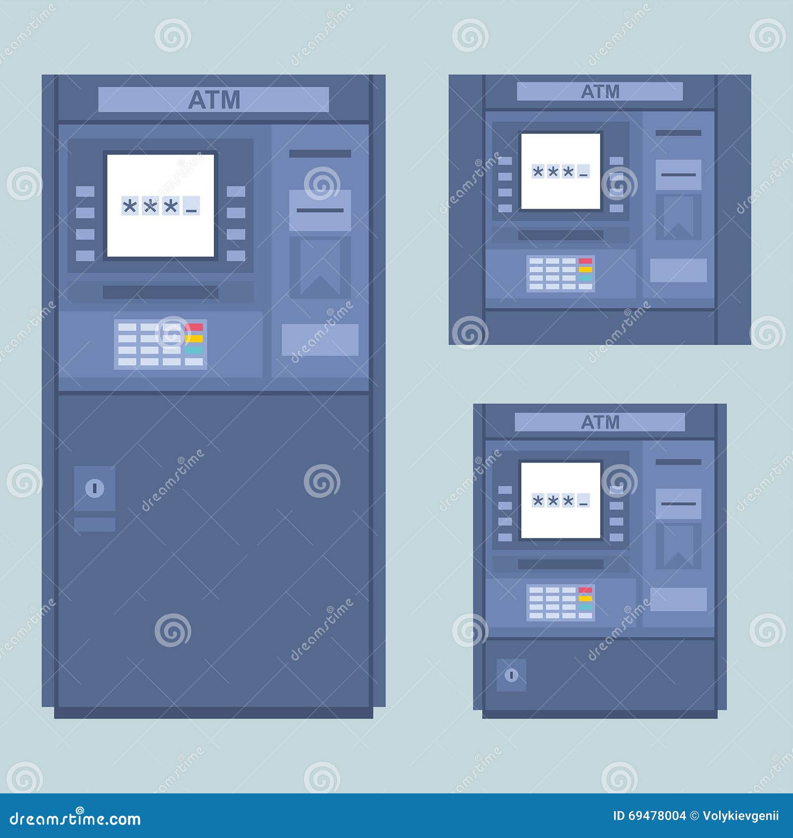 ATM stock vector. Illustration of cash, technology, machine - 69478004