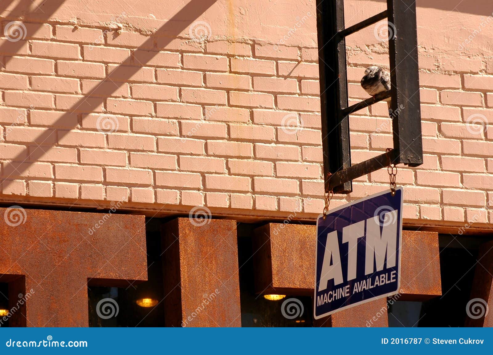 ATM Sign stock image. Image of architectural, bird, window - 2016787