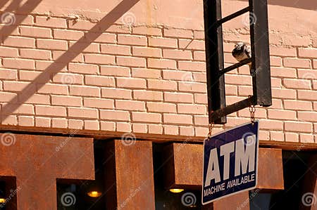 ATM Sign stock image. Image of architectural, bird, window - 2016787