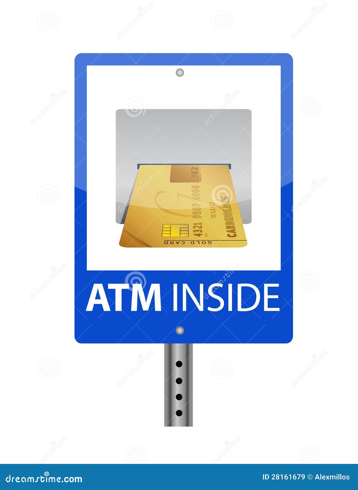 ATM sign stock illustration. Illustration of post, retro - 28161679