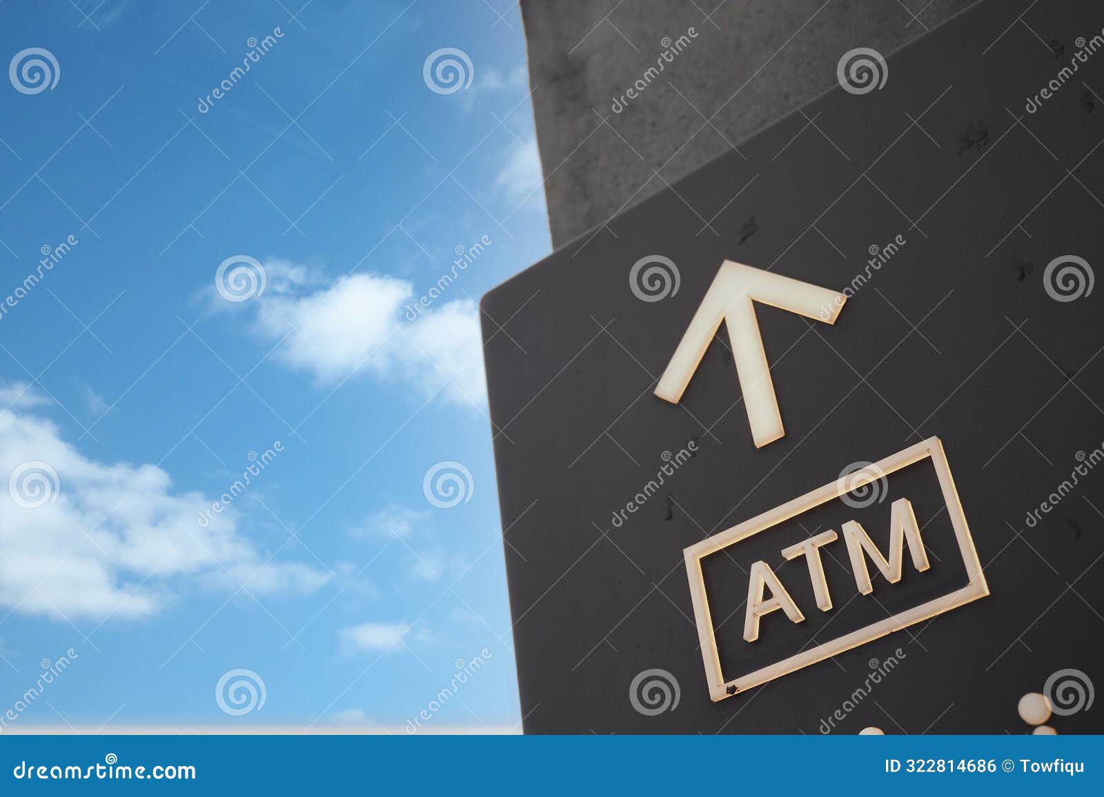 ATM Sign on the Side of a Wall, Stock Photo - Image of client ...