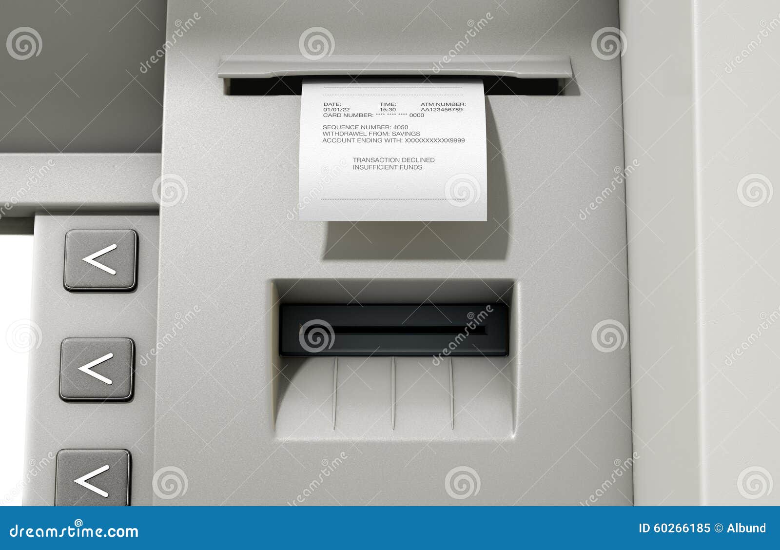 ATM Slip Declined Receipt stock image. Image of closeup - 60266185
