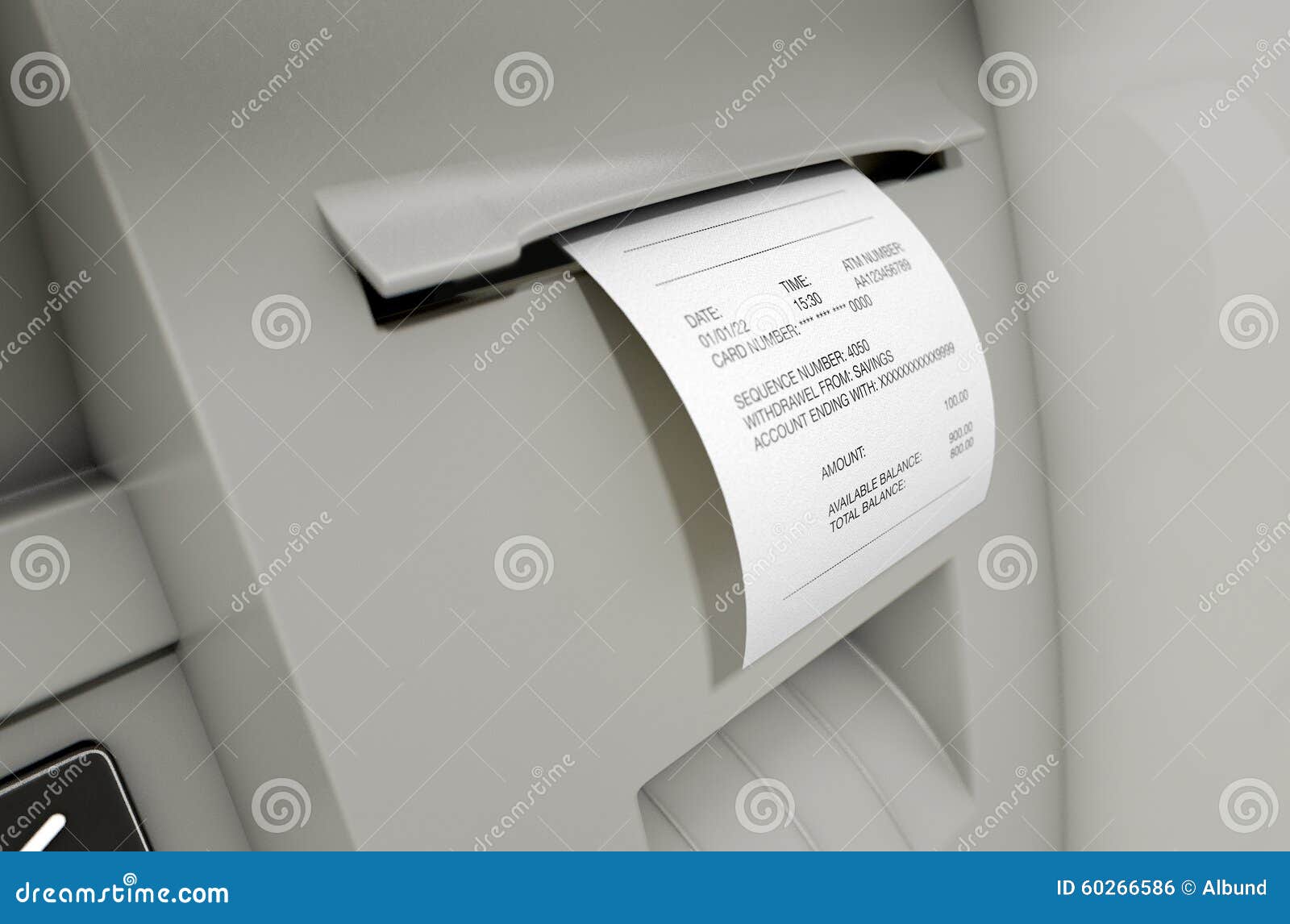 ATM Slip Withdrawel Receipt Stock Photo - Image of business, technology ...