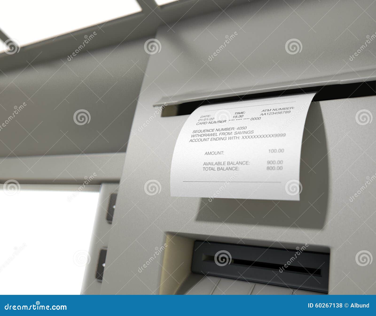 ATM Slip Withdrawel Receipt Stock Photo - Image of machine, finance ...