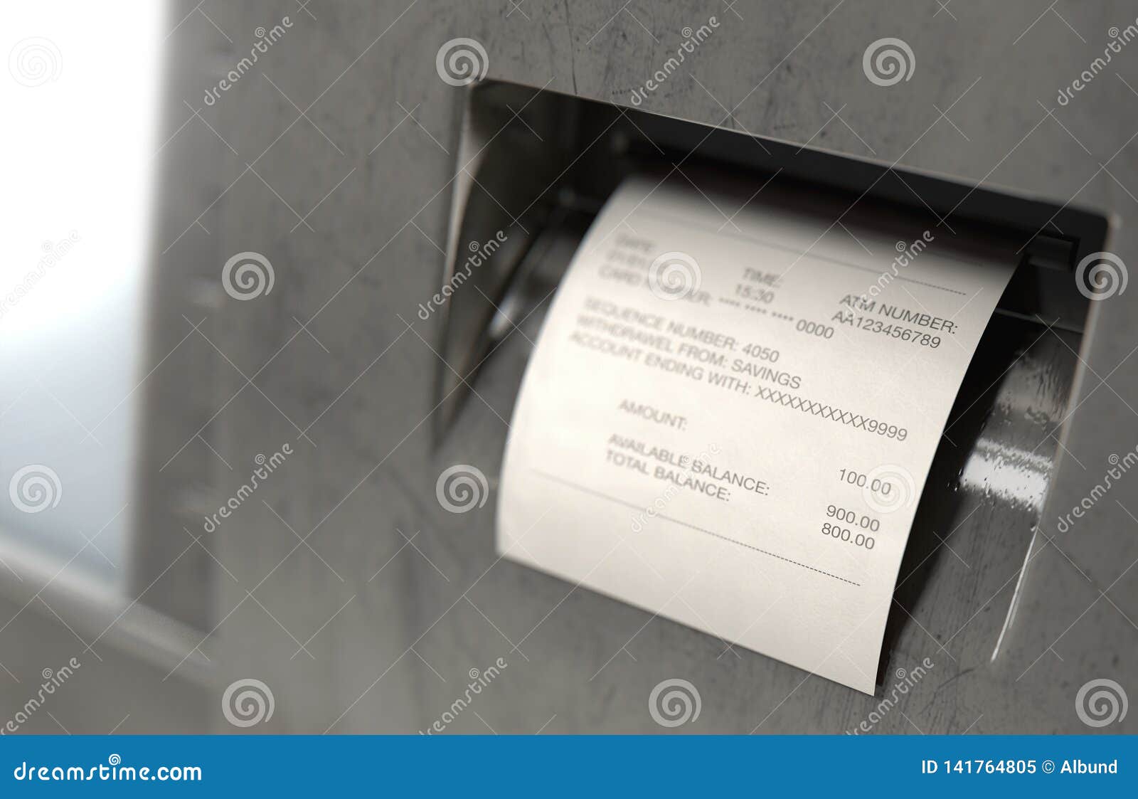 ATM Slip Withdrawel Receipt Stock Illustration - Illustration of ...