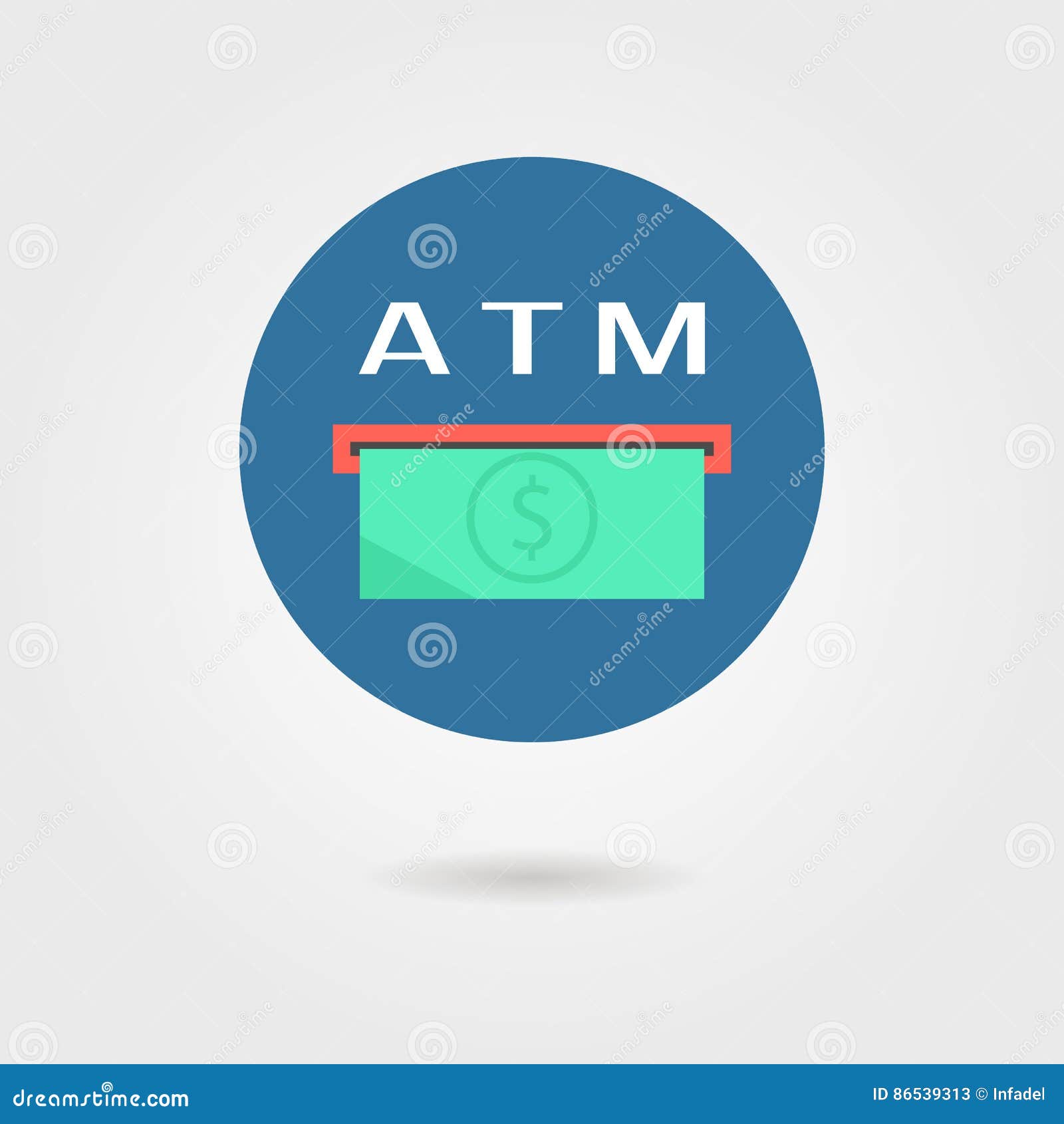Atm-symbol med skugga vektor illustrationer. Illustration av plant ...