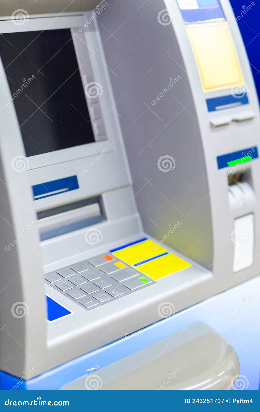 ATM Terminal Display and Buttons Close Up Stock Image - Image of enter ...