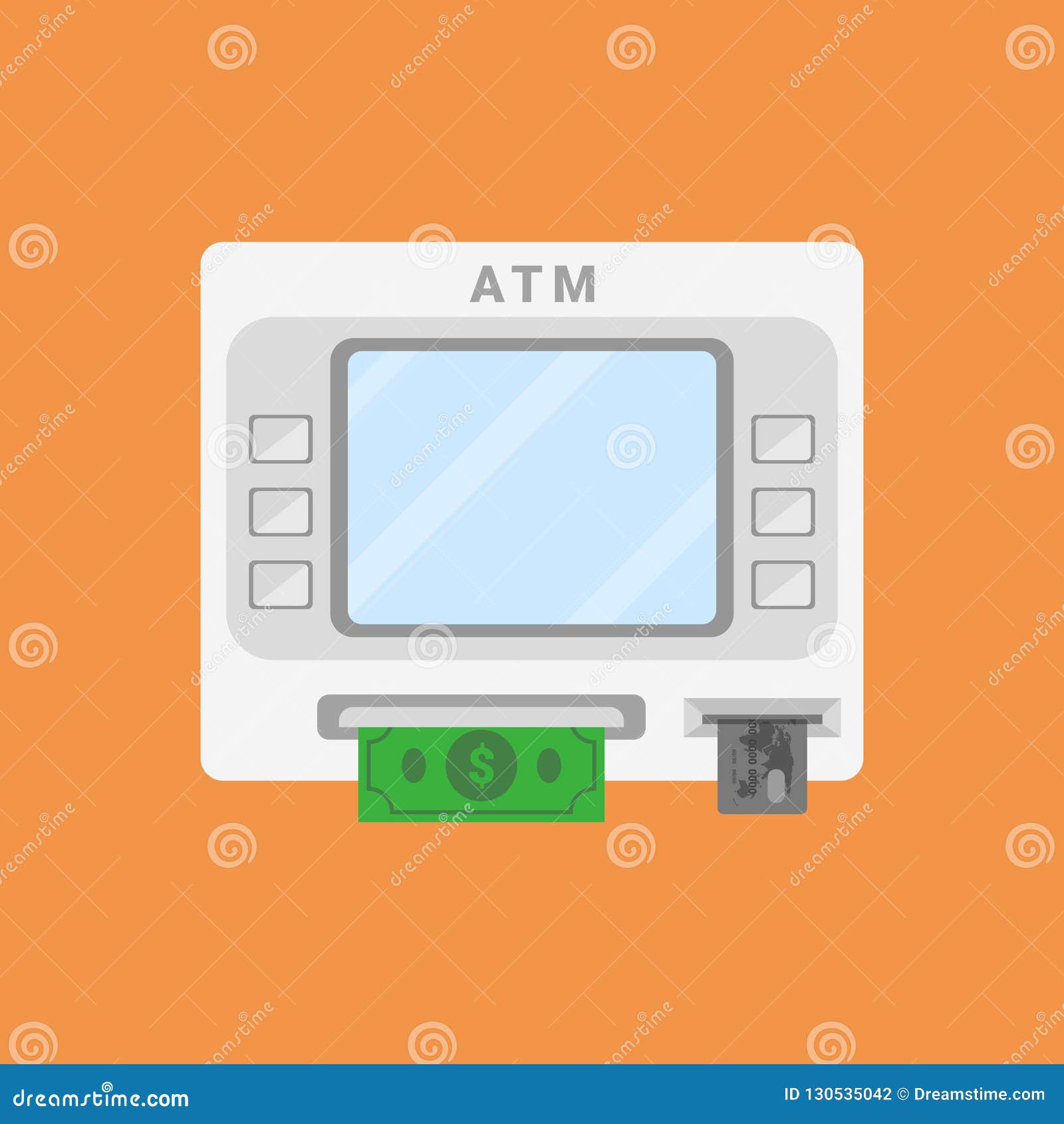 ATM terminal stock vector. Illustration of financial - 130535042