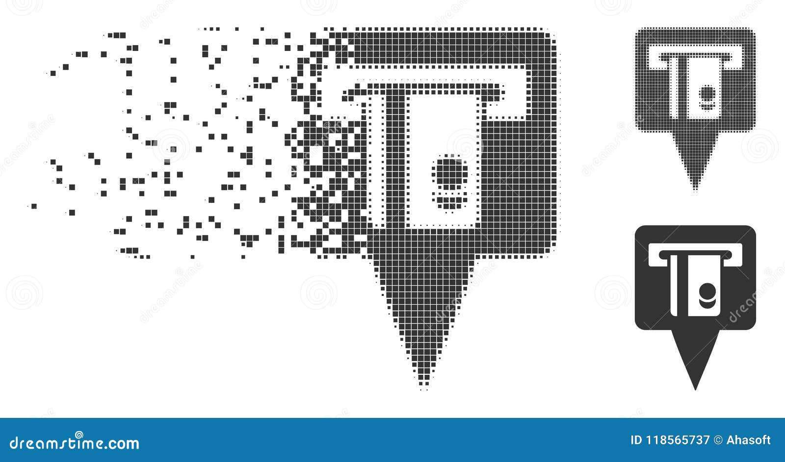 ATM Terminal Marker Decomposed Pixel Halftone Icon Stock Vector ... ATM Terminal Marker Decomposed Pixel Halftone Icon Stock Vector ...