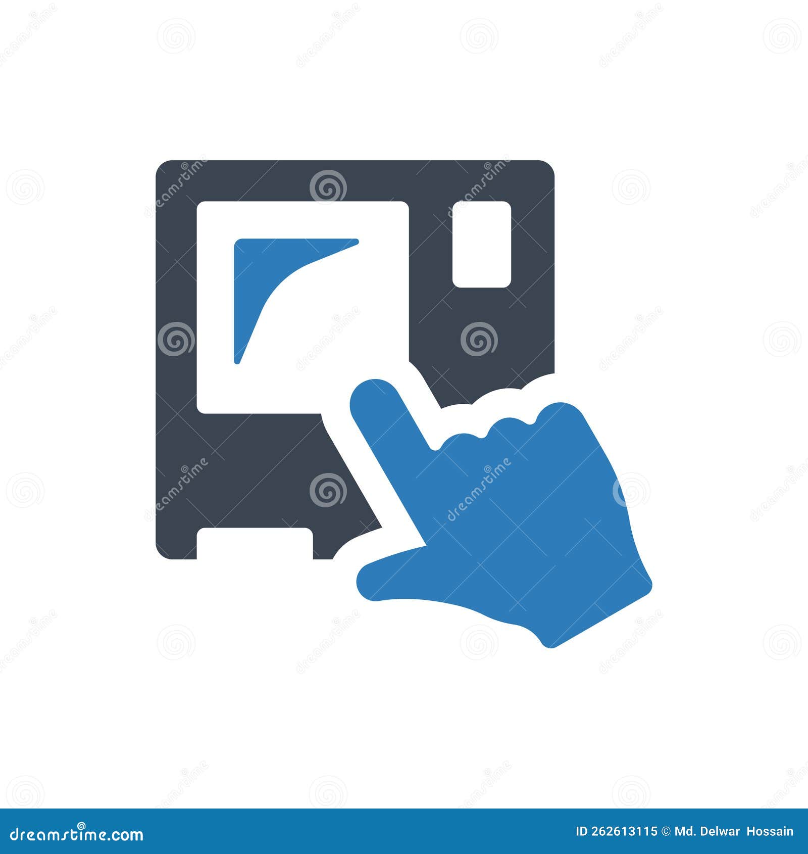 Atm touch screen icon stock vector. Illustration of hand - 262613115