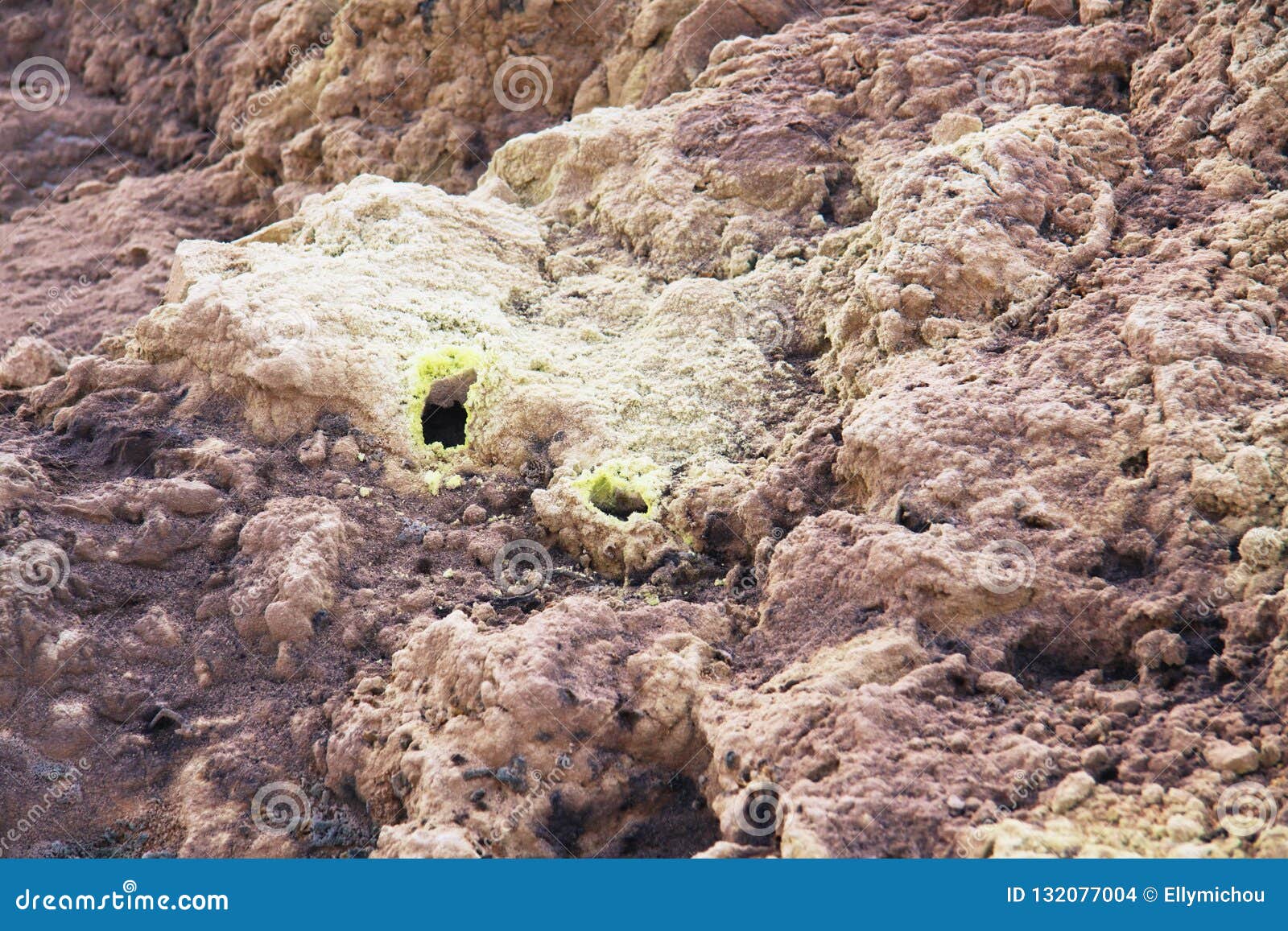 Fumaroles Inside a Volcano Crater Stock Photo - Image of geological ...