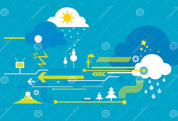Atmosfärisk cirkulation vektor illustrationer. Illustration av berg - 11129865