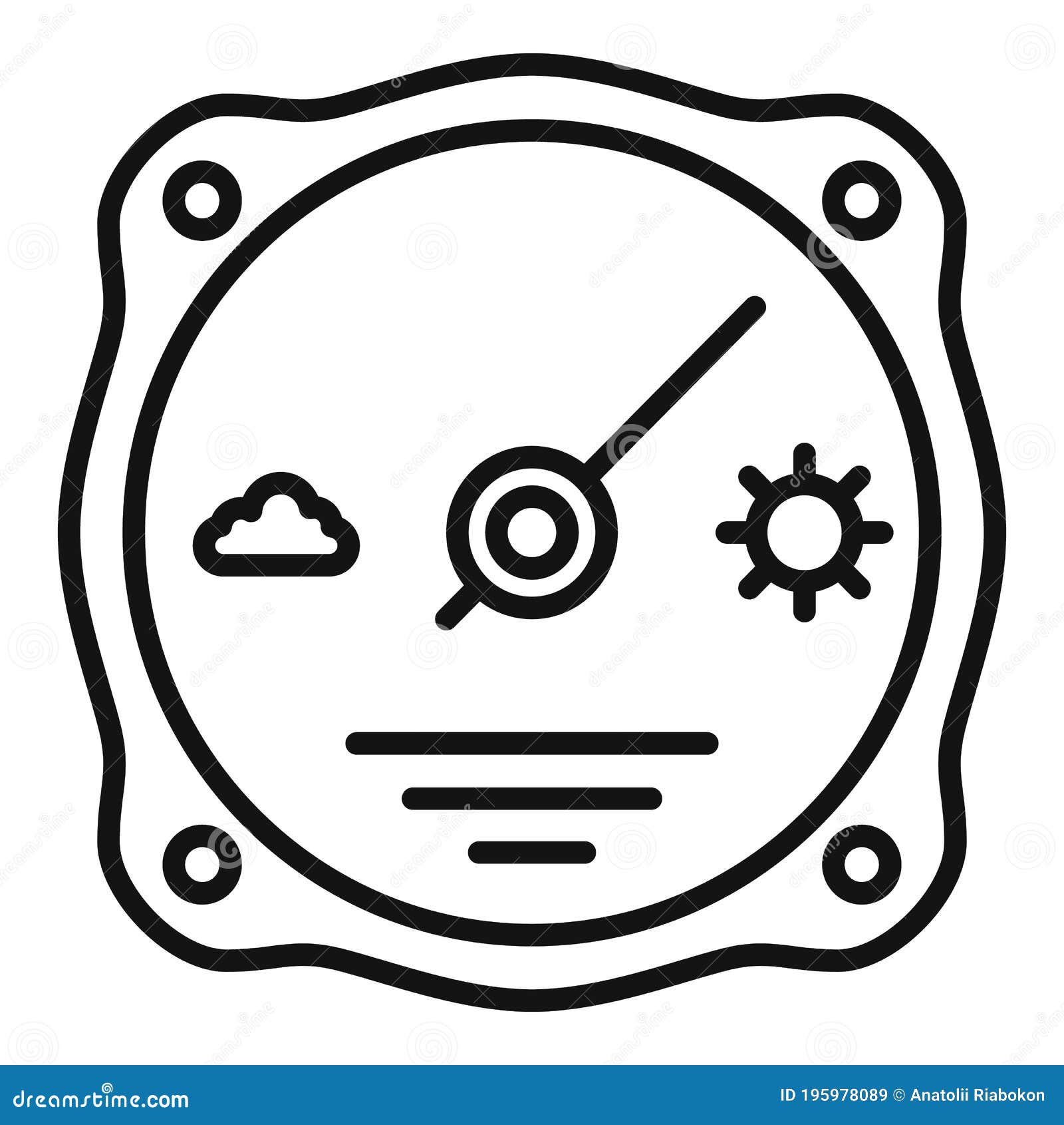 Atmosphere Barometer Icon, Outline Style Stock Vector - Illustration of ...