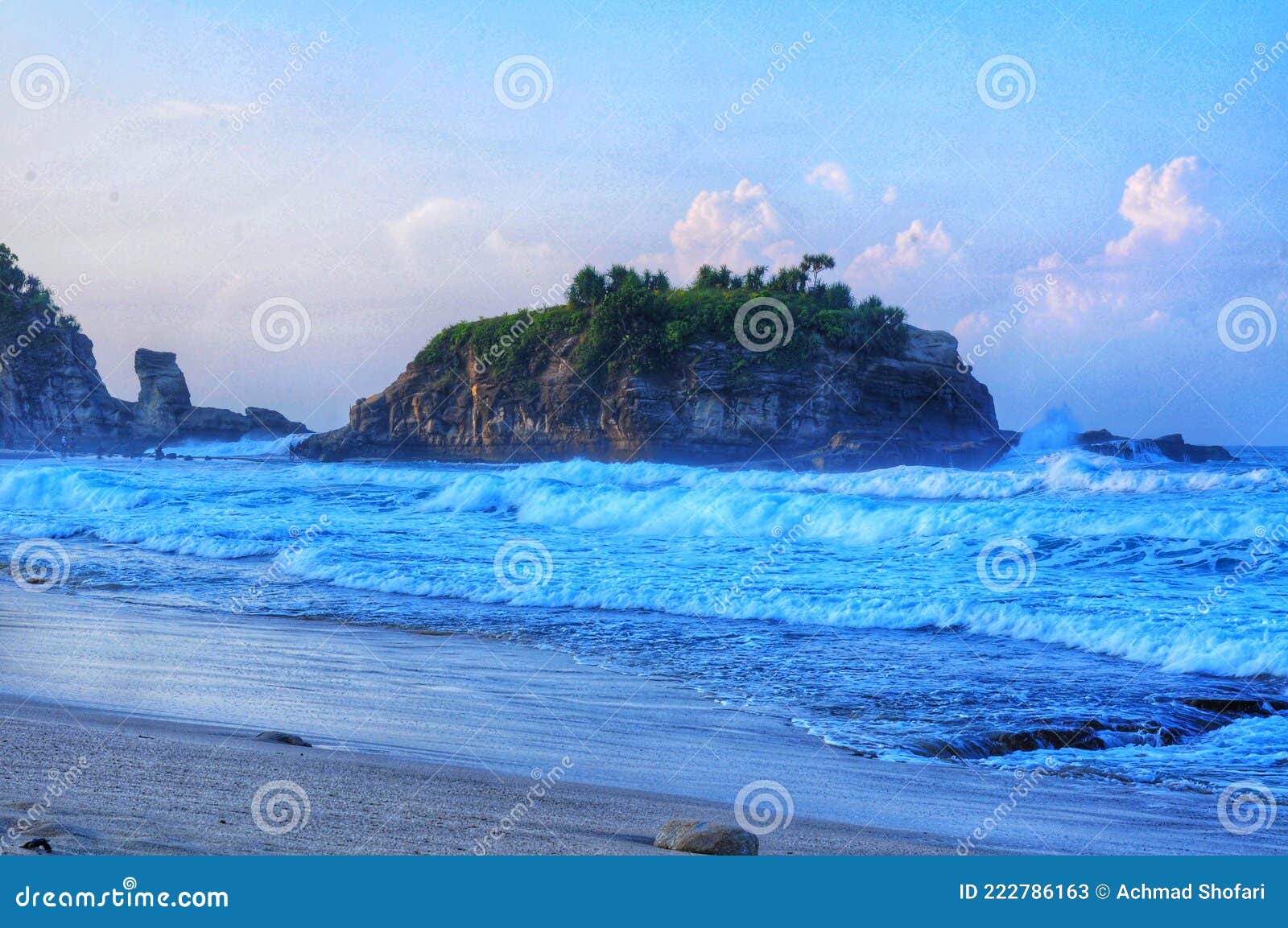 Atmosphere on the Beach. in Central Java, Indonesia Stock Image - Image ...