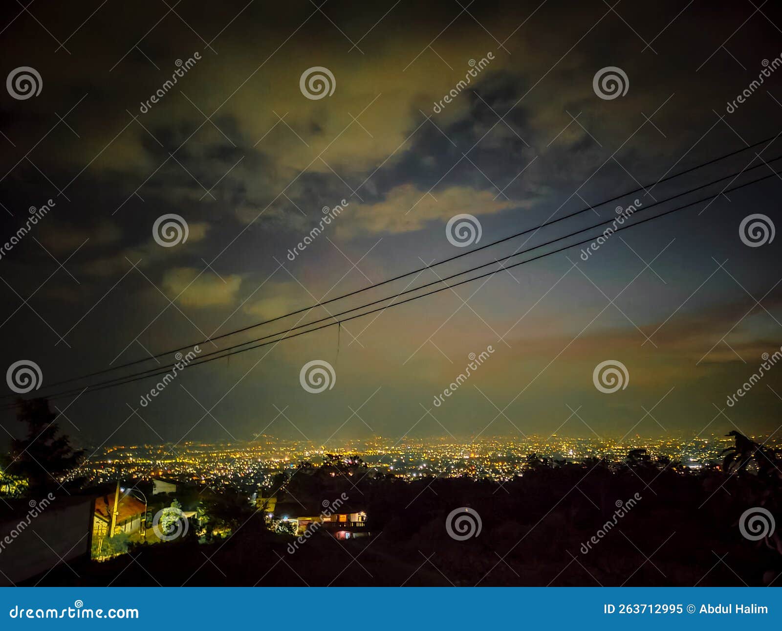 The Atmosphere of the City of Bandung from Mount Manglayang Stock Image ...