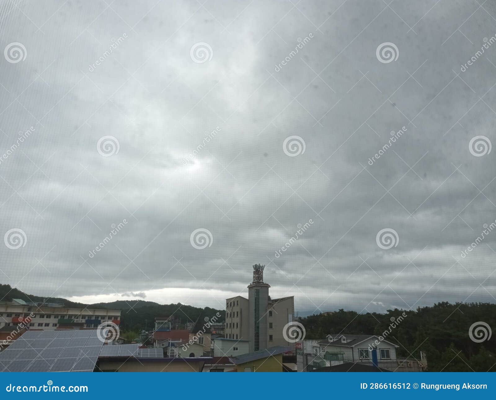 Atmosphere Clouds Form To Sprinkle Rain. Stock Photo - Image of coast ...