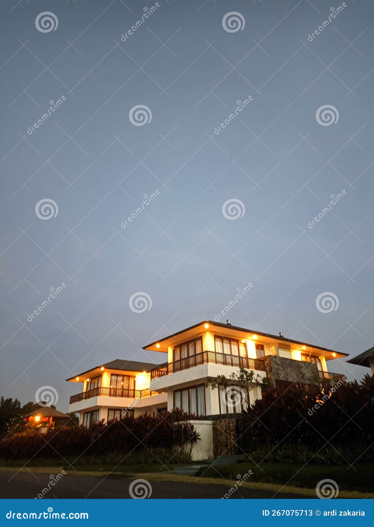 The Atmosphere of the House at Night is Quiet Stock Image - Image of ...
