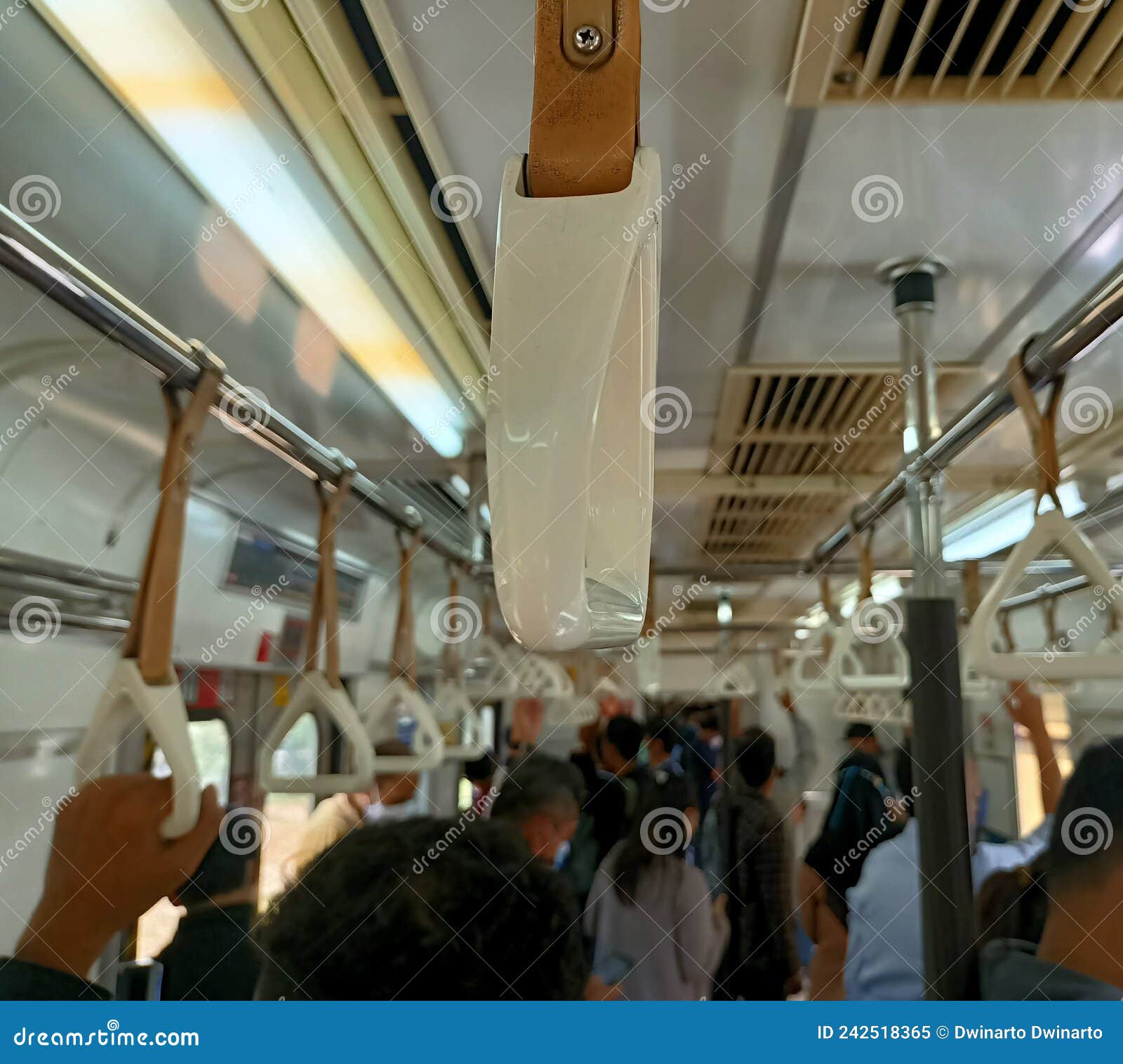 Hand Strap on the train stock image. Image of passengers - 242518365