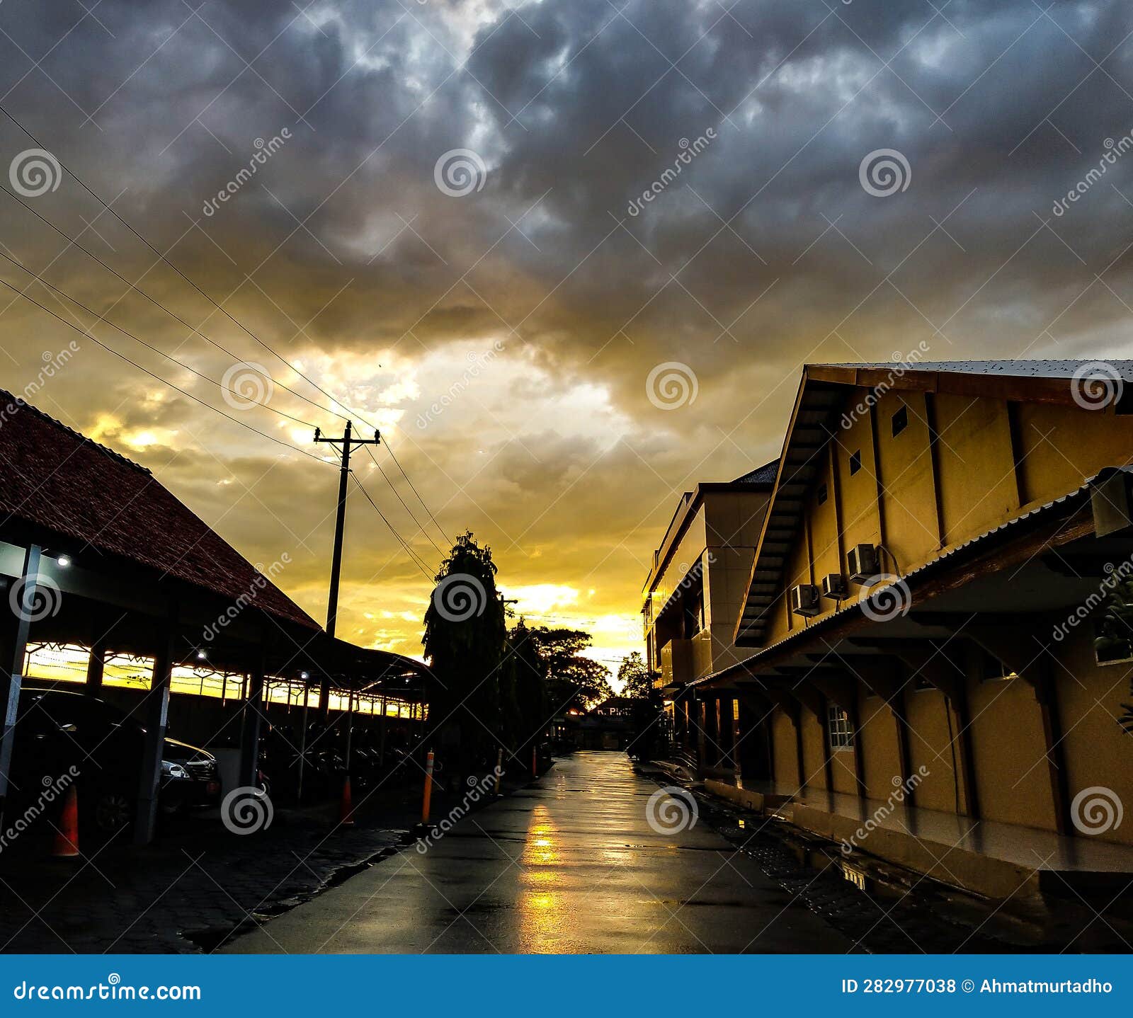 Atmosphere in the Morning with Overcast Clouds Stock Photo - Image of ...