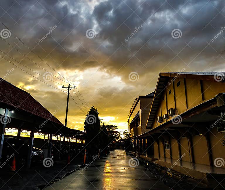Atmosphere in the Morning with Overcast Clouds Stock Photo - Image of ...