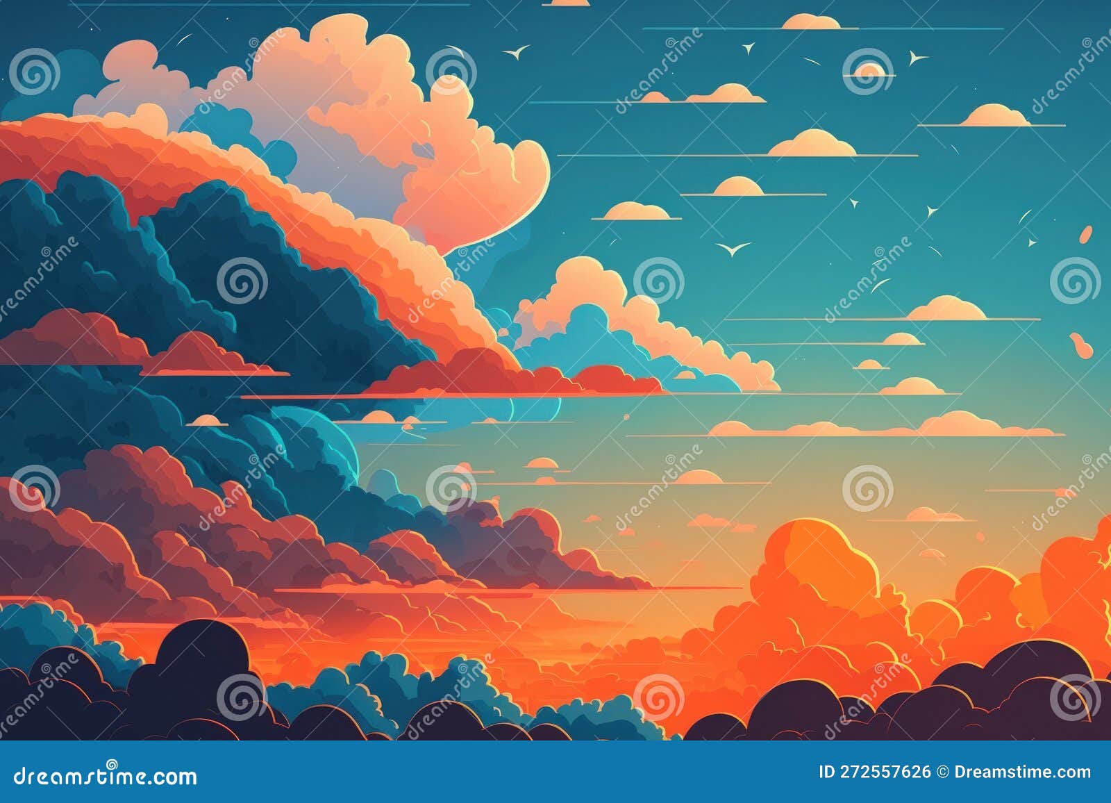 Atmosphere Orange and Blue Sky Air Background Texture with Golden ...