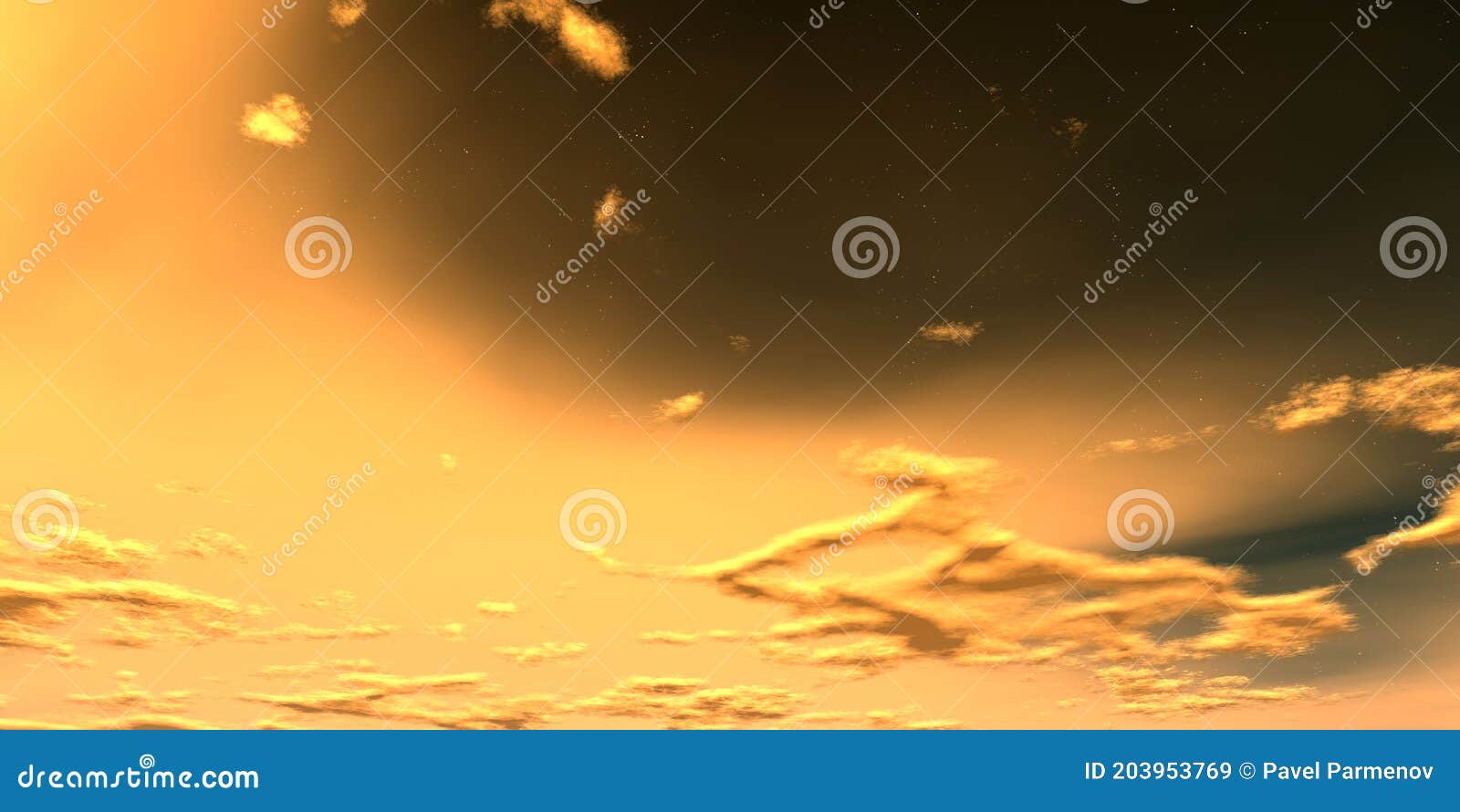 Alien Planet Sky. 3D Rendering Stock Illustration - Illustration of ...