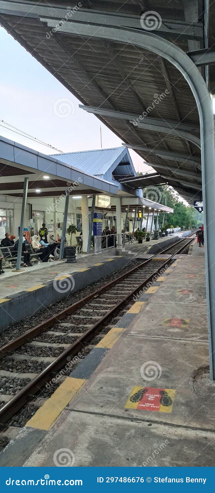 The Atmosphere on the Train Station Platform in the City of Banyuwangi ...