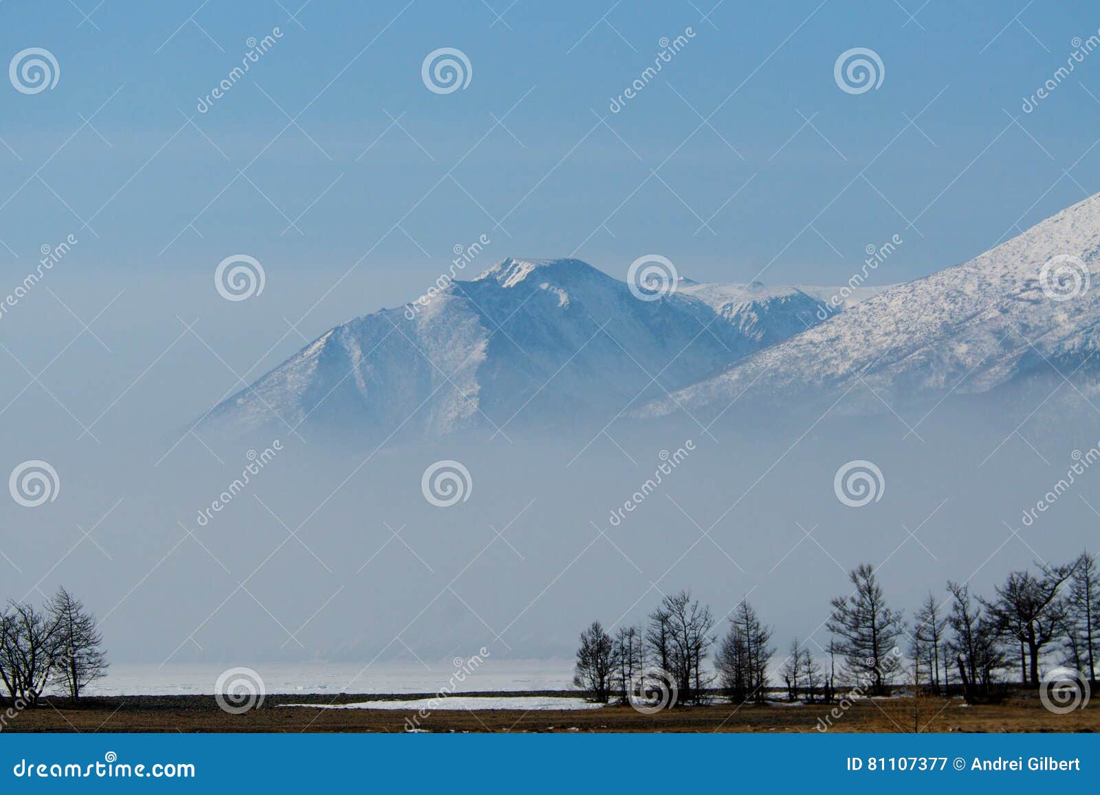 Atmospheric Clouds Linger Around the Mountain Stock Image - Image of ...
