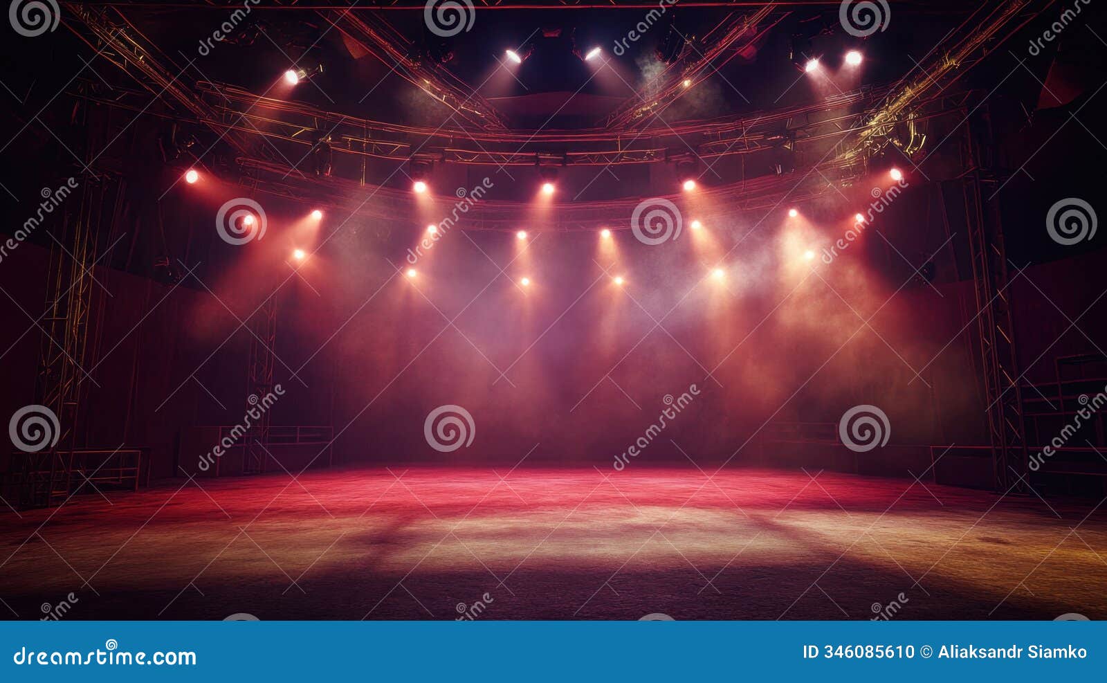 Atmospheric Empty Circus Ring Illuminated by Stage Lights Evoking ...